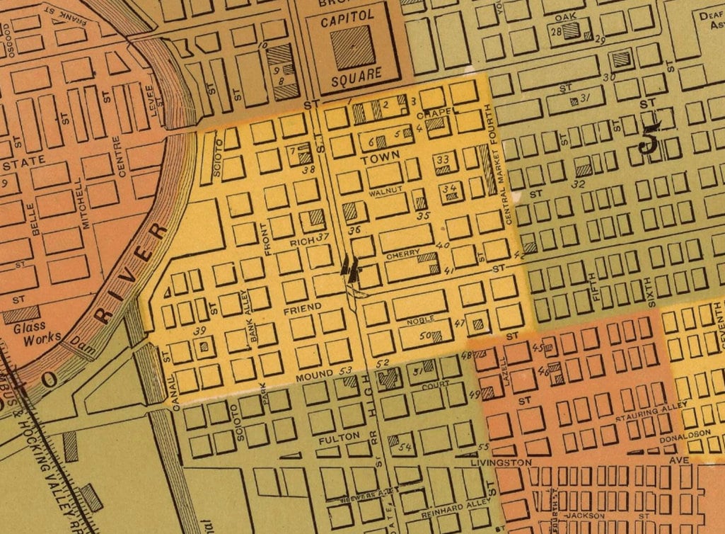 Old Map of Columbus Ohio Decorative Old City Map Print House - Etsy