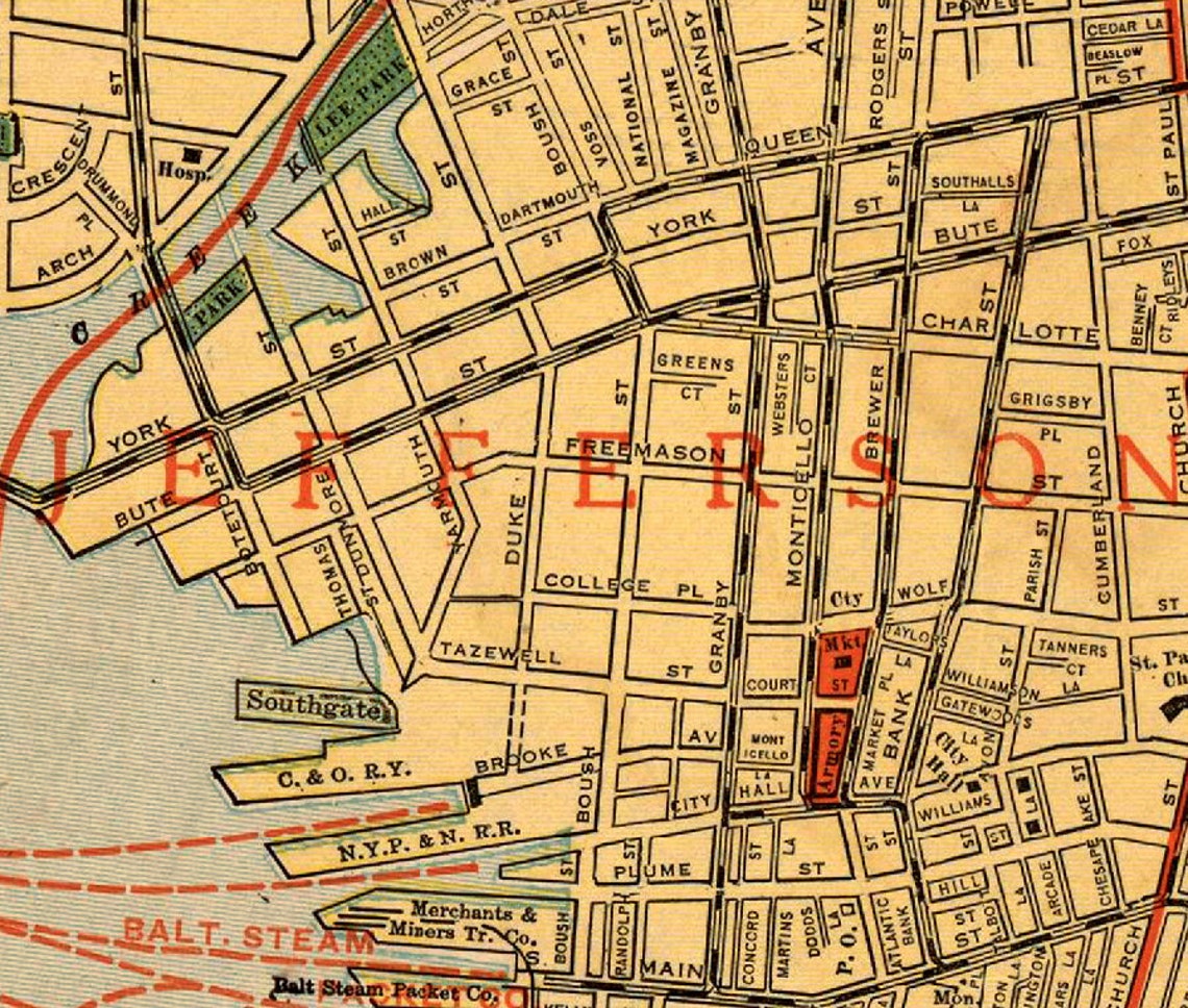 Map of Norfolk and Portsmouth virginia Old Map Restored - Etsy