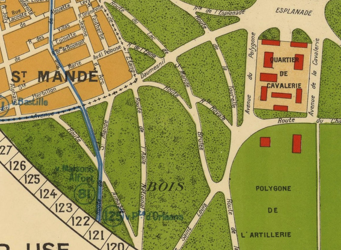 Old Map of Vincennes Bagnolet Fontenay-s-bois - Etsy