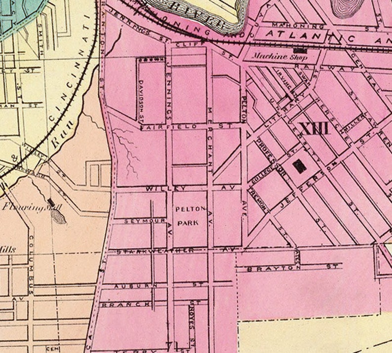 Cleveland Map Old Map of Cleveland Giclee Reproduction - Etsy