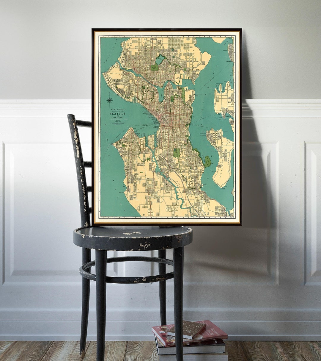 Old Map of Seattle, Antique Map, Vintage Map Restored, Seattle Map Fine ...