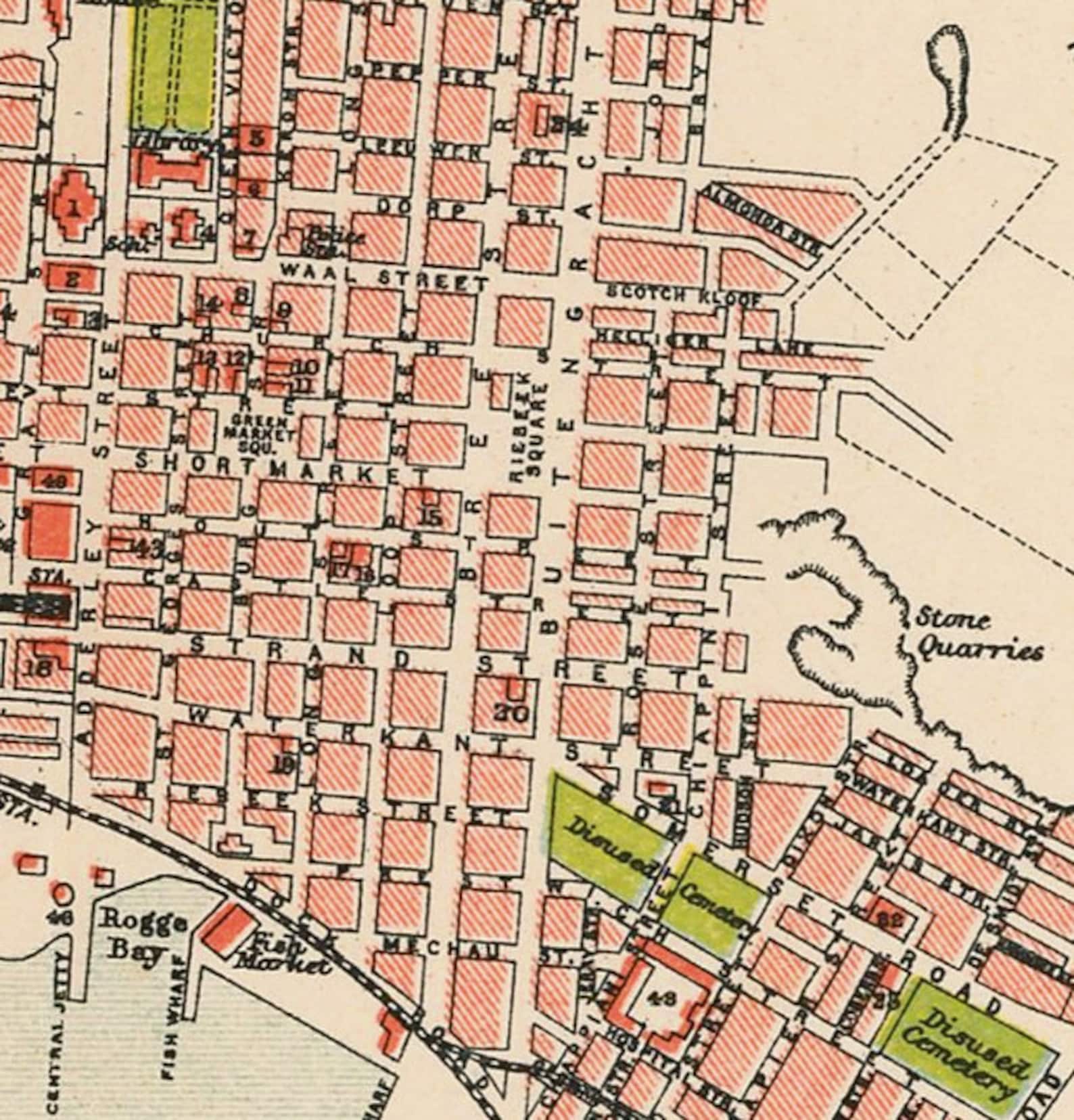 Cape Town Map Old Map of Cape Town Print Fine Reproduction | Etsy