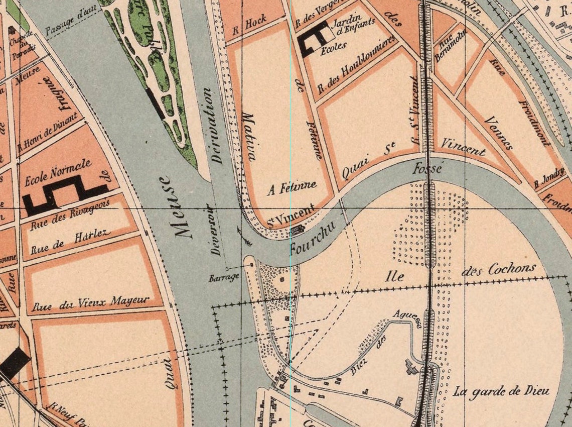 Historical Map of Liège Plan De La Ville De Liège Old City - Etsy Canada