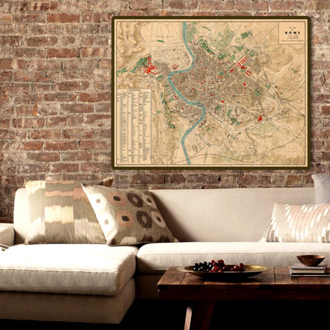 Rome Map Historical Map of Rome Large Wall Map Fine - Etsy