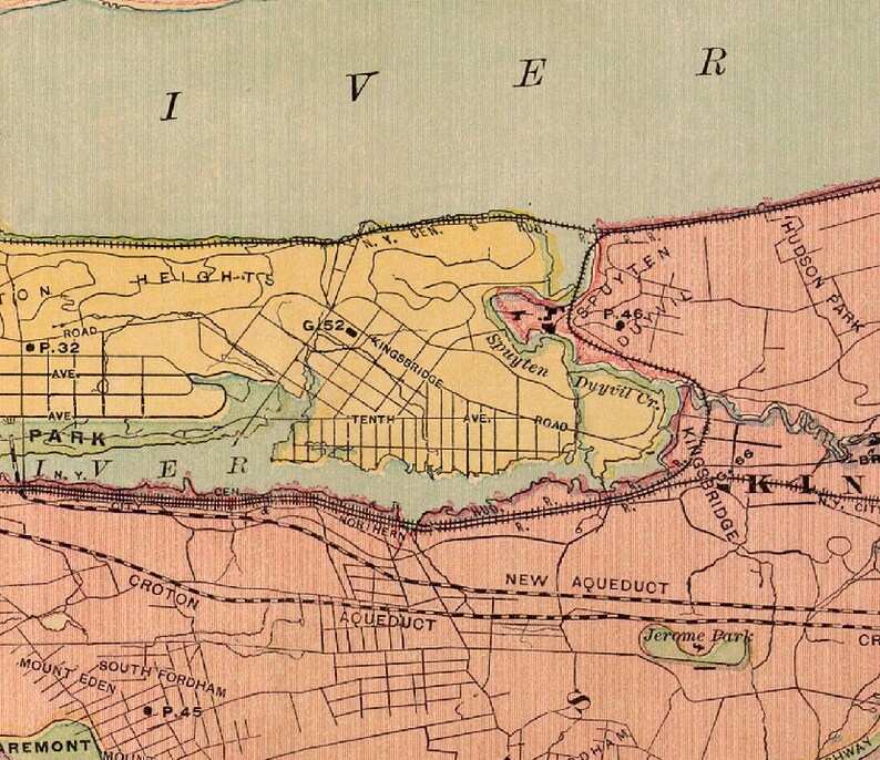 NYC map New York City vintage map Old map restored Fine | Etsy