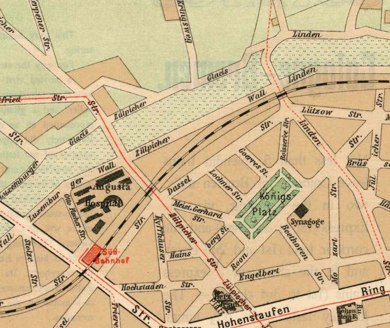 Cologne Map Old Map of Cologne Fine Print Karte Von Köln - Etsy