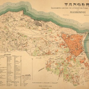 Map of Tanger and Surroundings - Tangier Old Map, Restored Map, Giclee ...