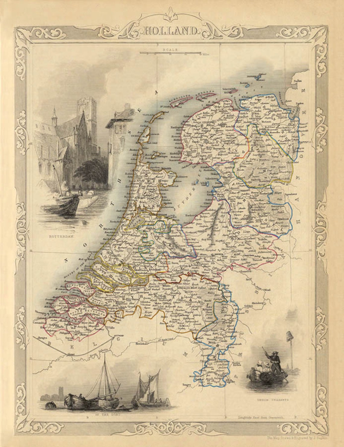 Map of Holland Archival Map Print Vintage Map of Holland - Etsy