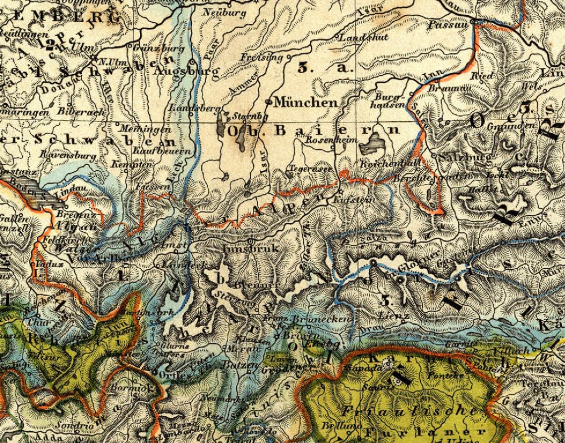 Germany Map Historical Map Reproduction on Paper or Canvas - Etsy