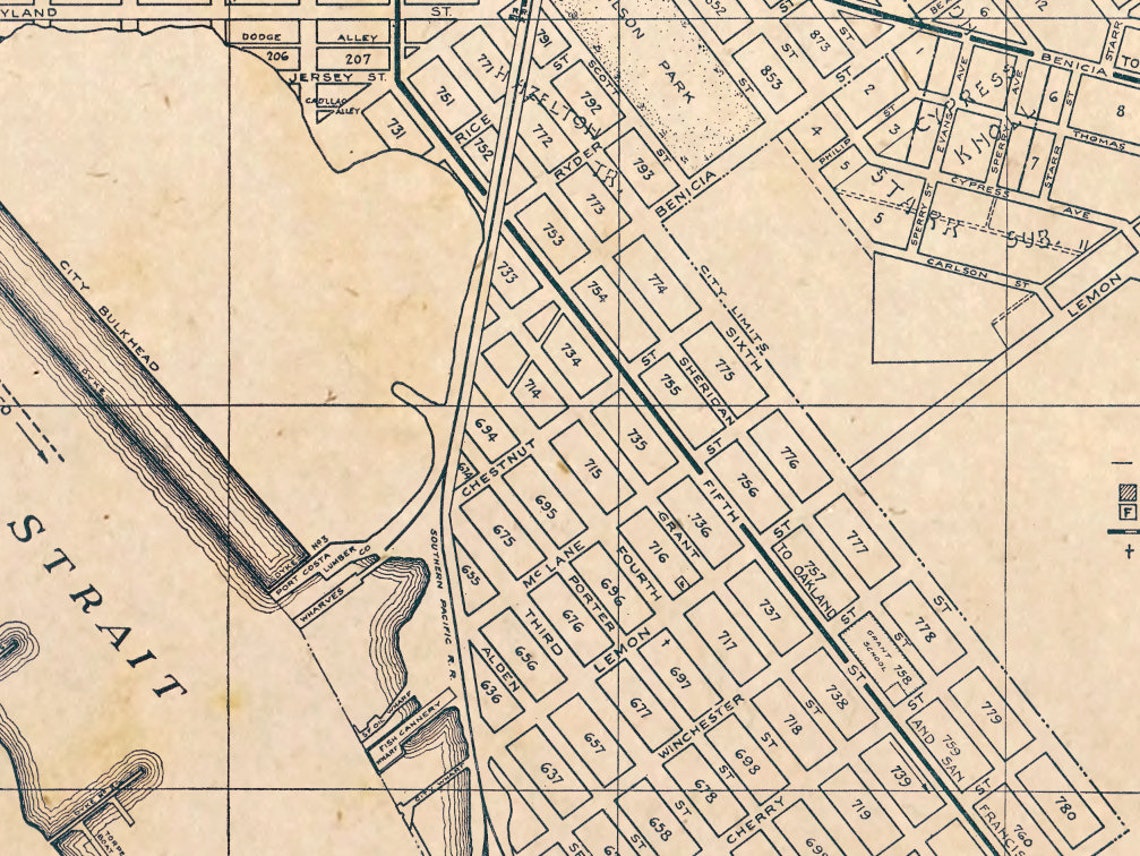 Vallejo Map Old City Map Print Wall Map of Vallejo - Etsy