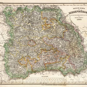 Old Map of Transilvanya - Historical Map From 1843 - Harta Transilvania ...