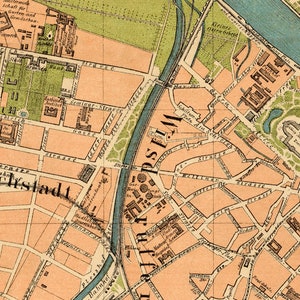 Dresden Old City Plan, Vintage Map Restored, Historical Dresden, Wall ...