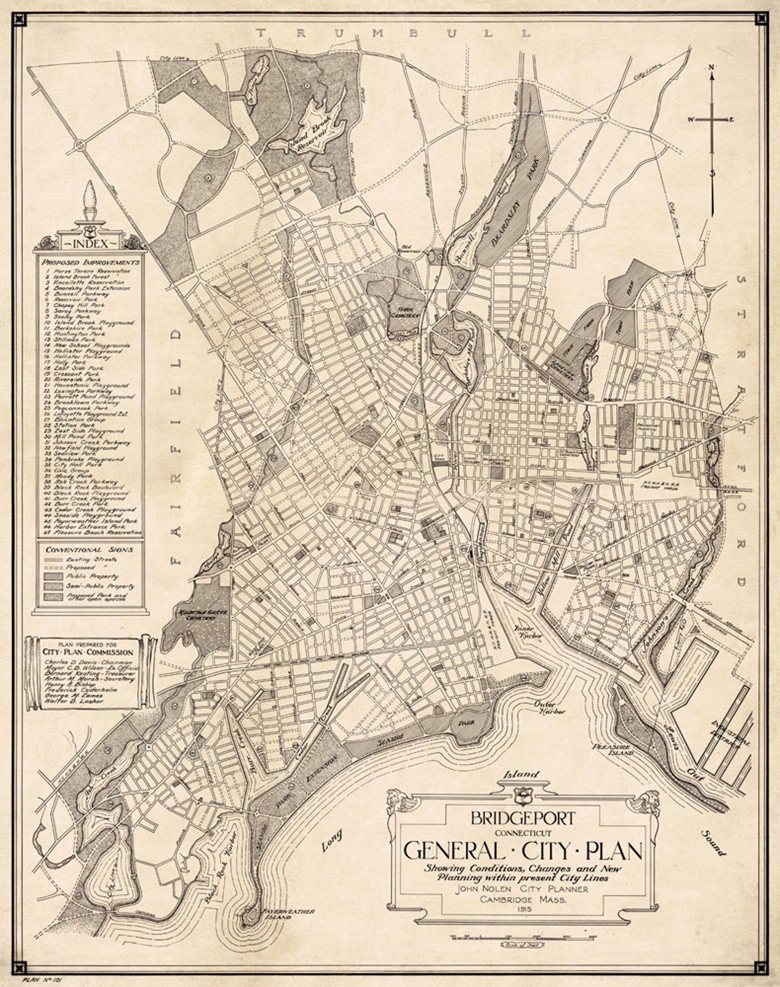 Bridgeport Map Old Map of Bridgeport Beautifully Restored - Etsy