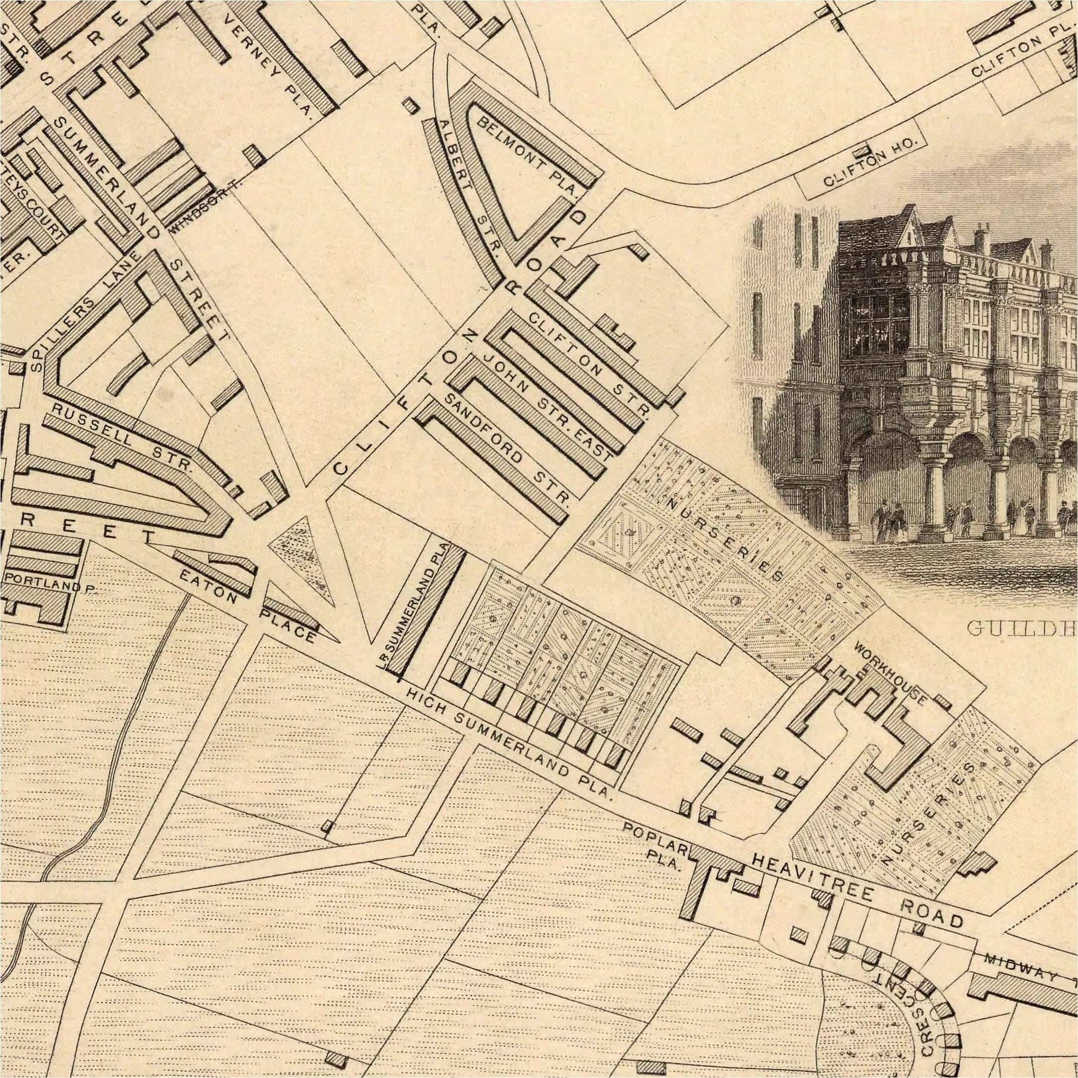 Exeter Map - Old Map of Exeter - Large Wall Map Print on Paper or ...
