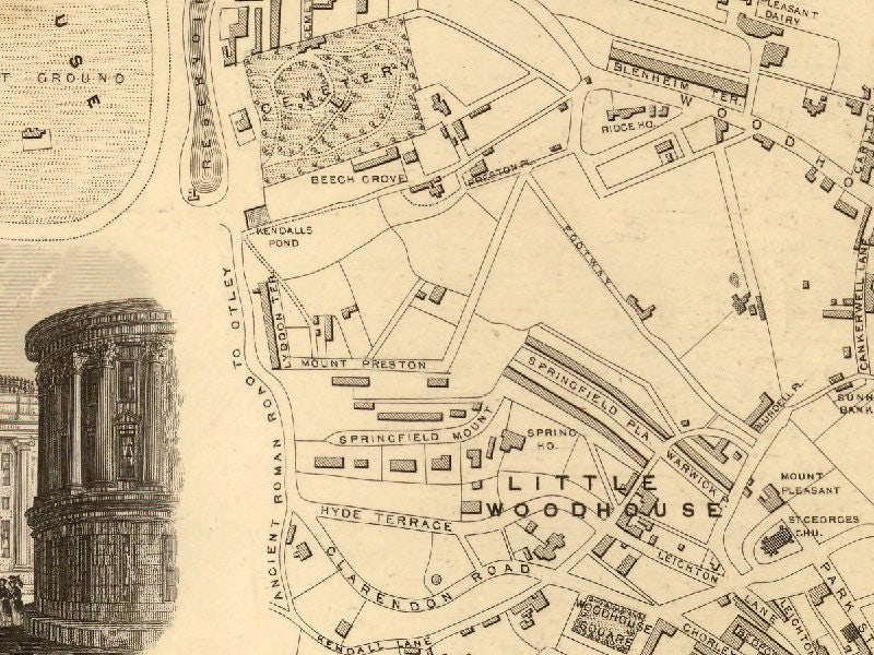 Leeds Map Old City Plan Archival Reproduction on Paper or - Etsy