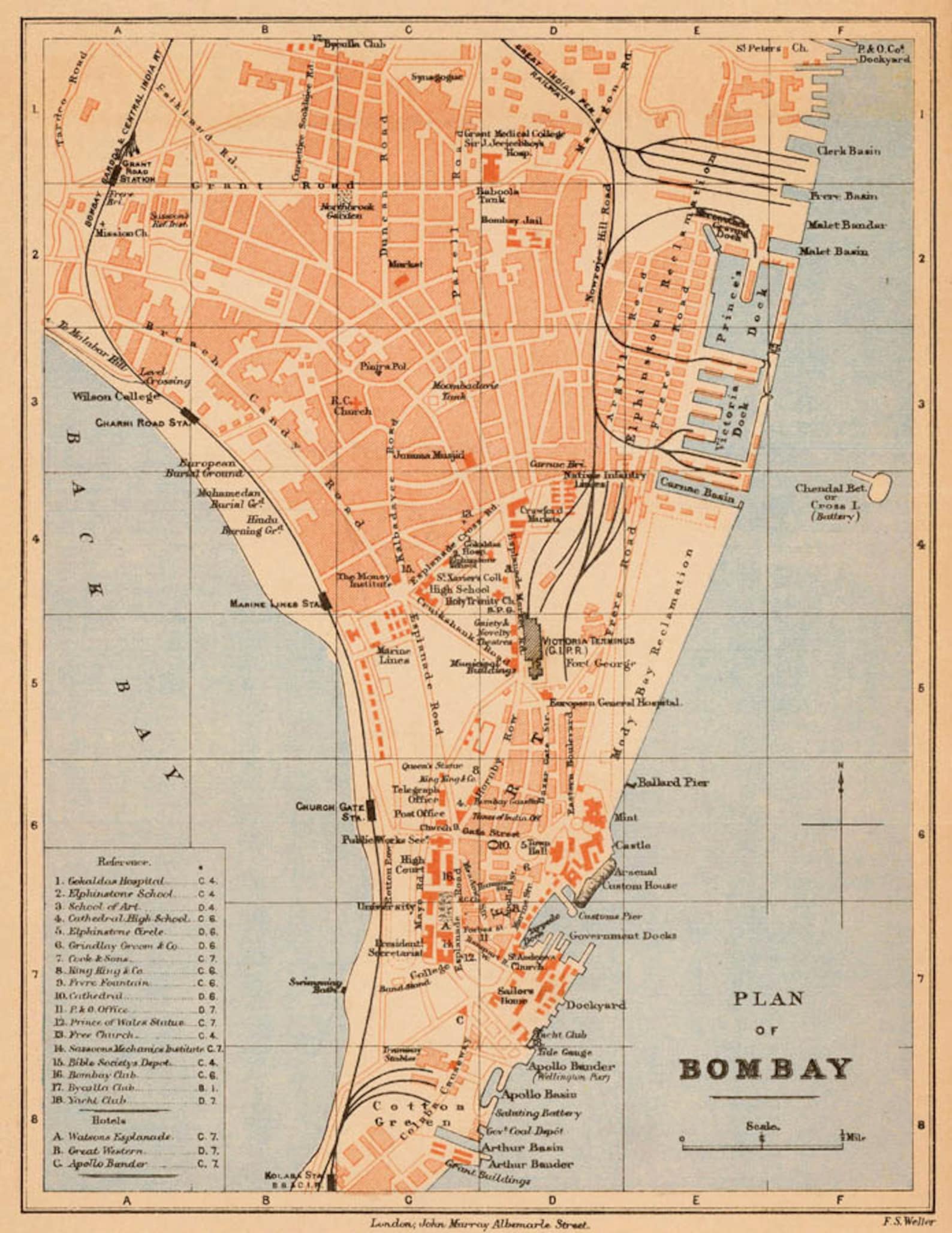 Bombay Map Old Map of Bombay mumbai Fine Print Wonderful - Etsy
