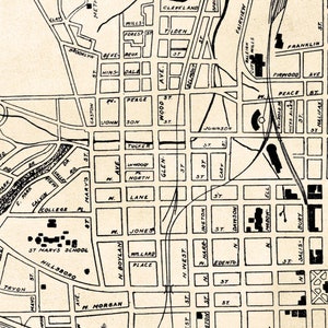 Raleigh Map - Old Map of Raleigh From 1928, Fine Print on Paper or ...