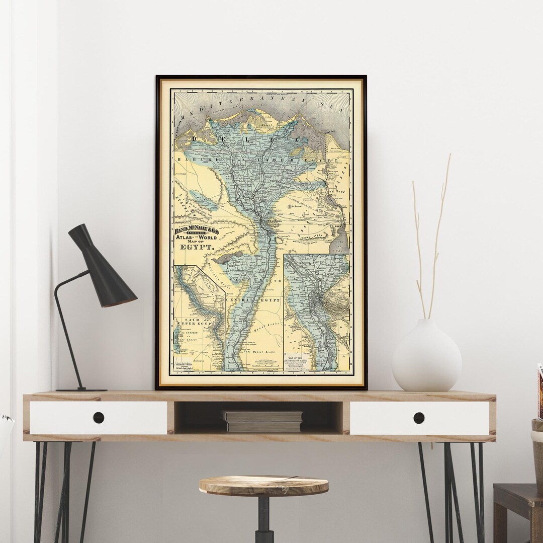Map of Egypt | Vintage Geography Wall Art | Archival Reproduction - Etsy