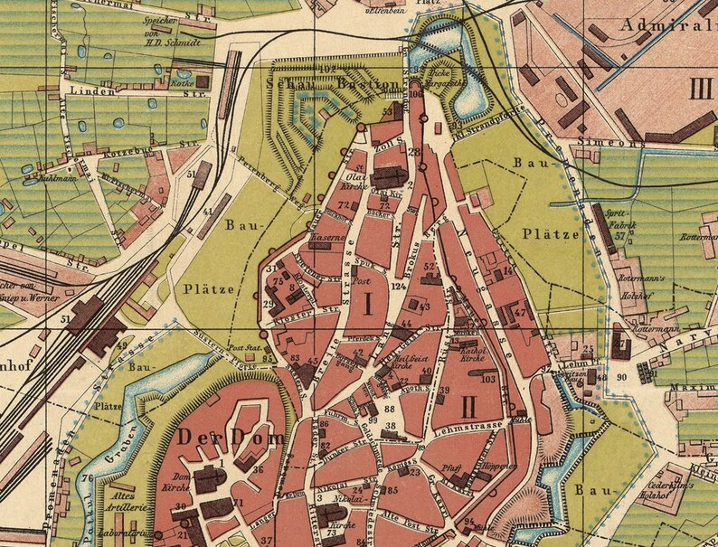 Tallinn Map, Old Map of Tallinn, Fine Reproduction, Estonian Wall Decor ...