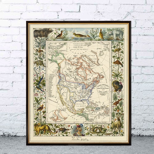 1743 Map of North America - Etsy