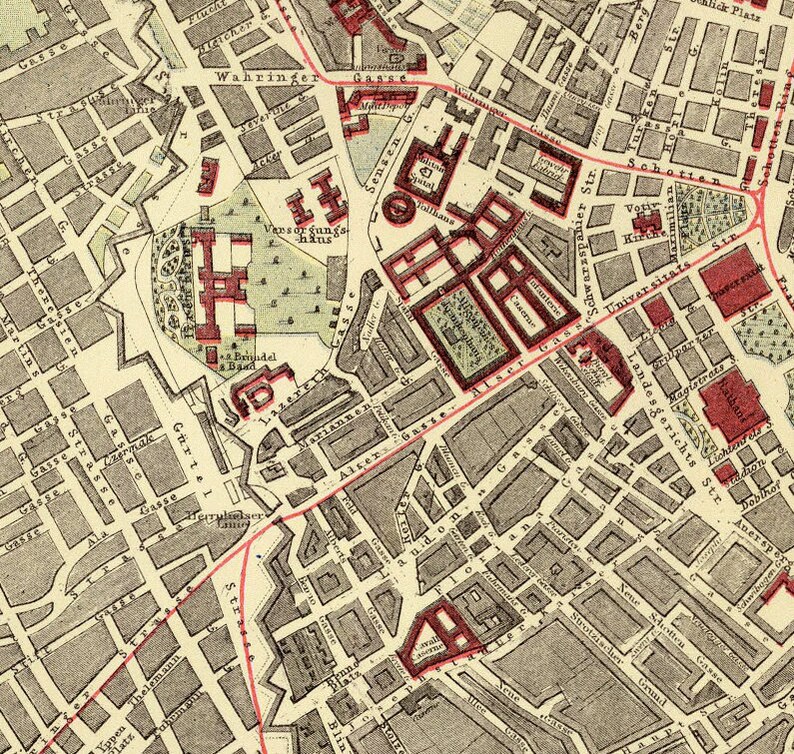 Vienna Map Old Map of Vienna Print Wien Map Old City Map - Etsy