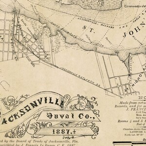 Jacksonville Map - Old Map of Jacksonville (FL) - Fine Reproduction on ...