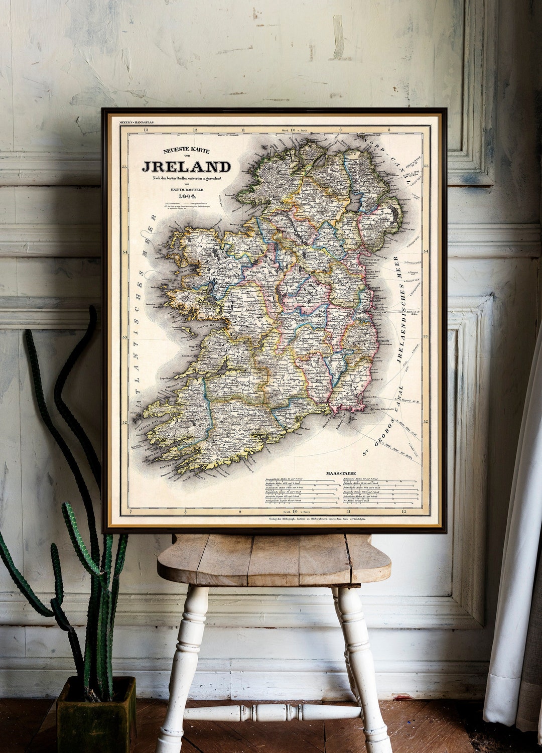 Old Map of Ireland, Archival Reproduction, Fascinating Historical ...