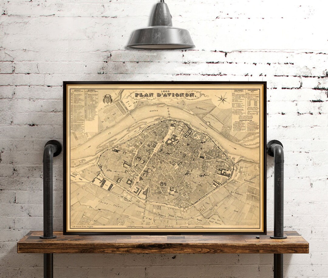 Avignon Map Plan De La Ville D'avignon Old Map of - Etsy Canada
