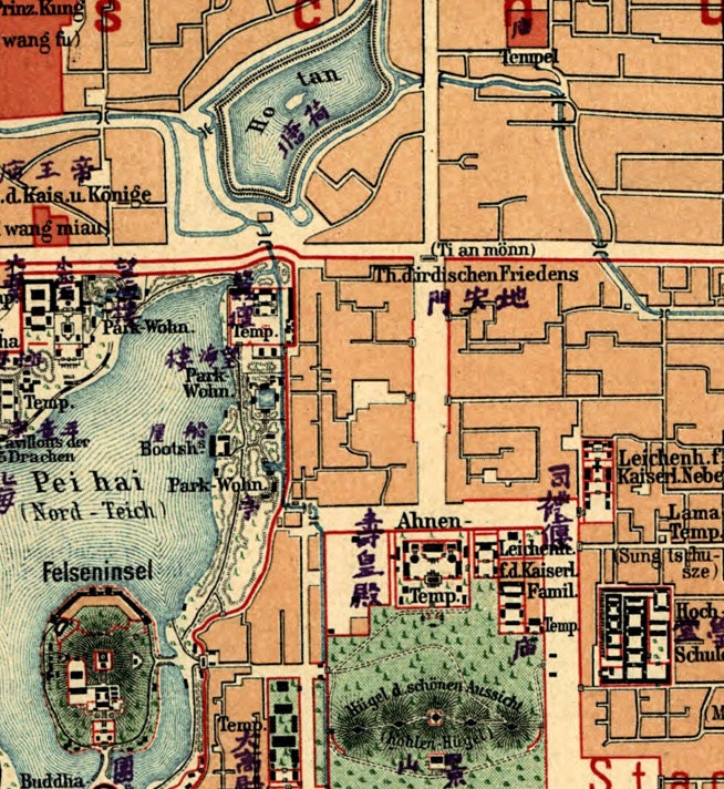 Antique map of Peking Vintage map of Beijing Archival map | Etsy