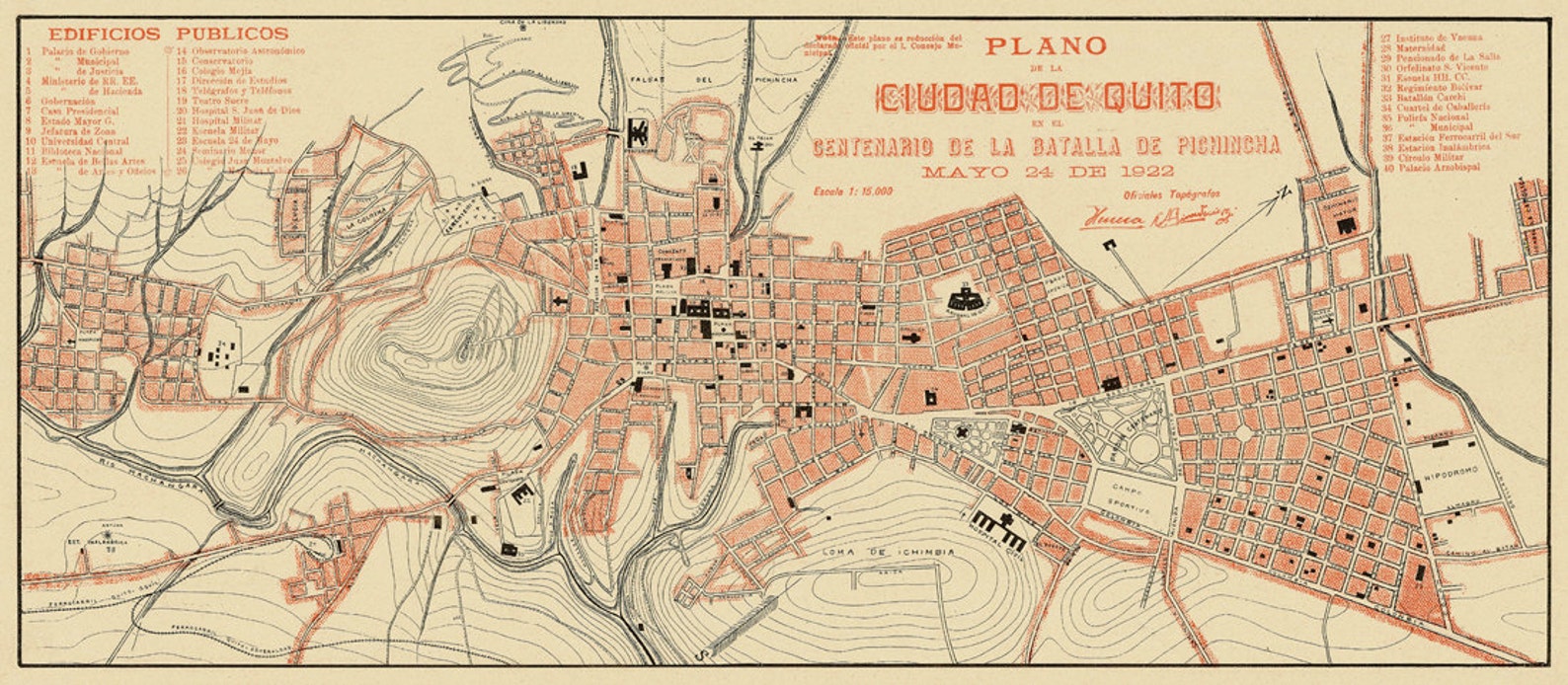 Old Map of Quito Ciudad De Quito Vintage Map Print on - Etsy