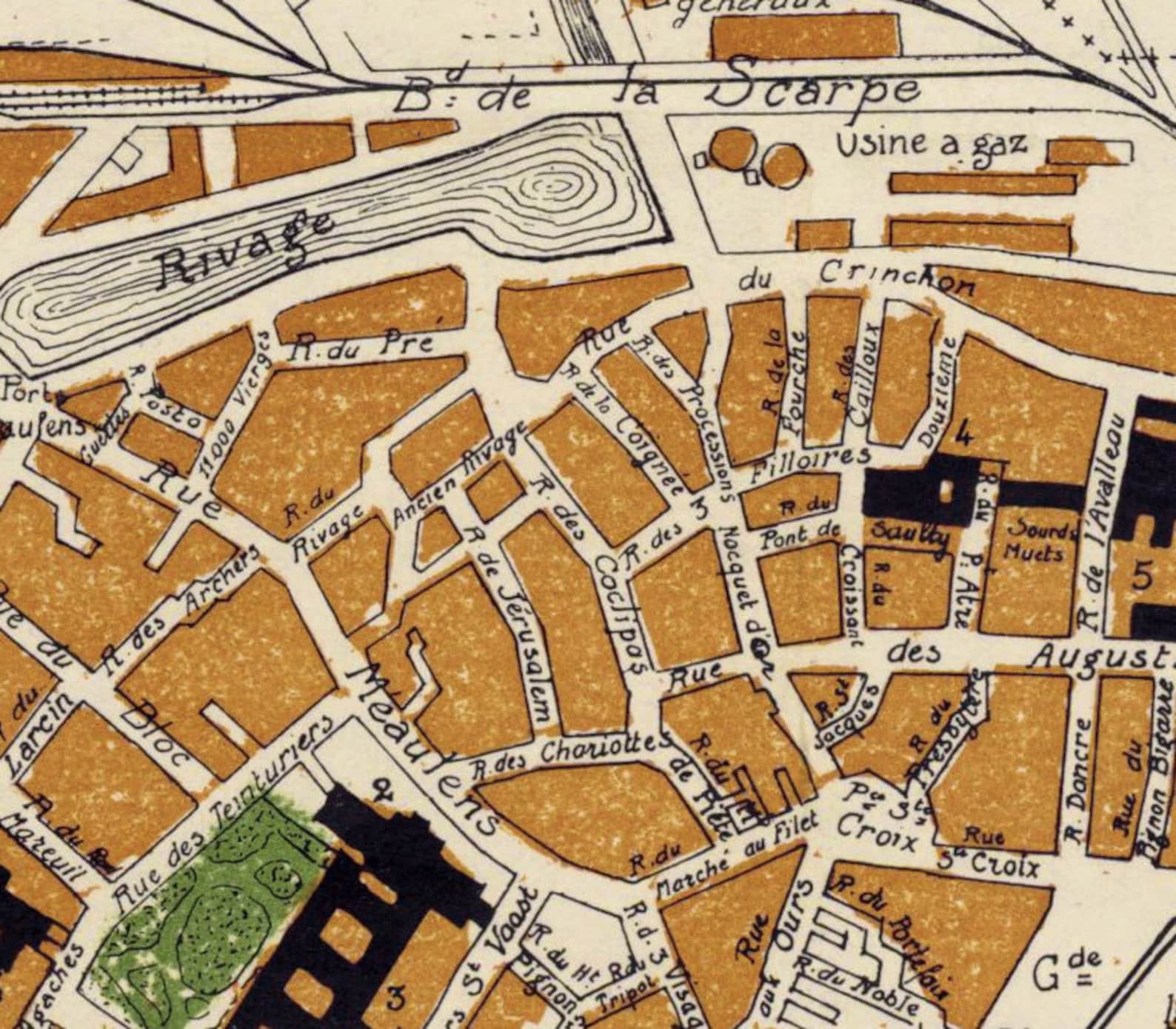 Mapa antiguo de Arras y alrededores Arras et ses environs - Etsy España