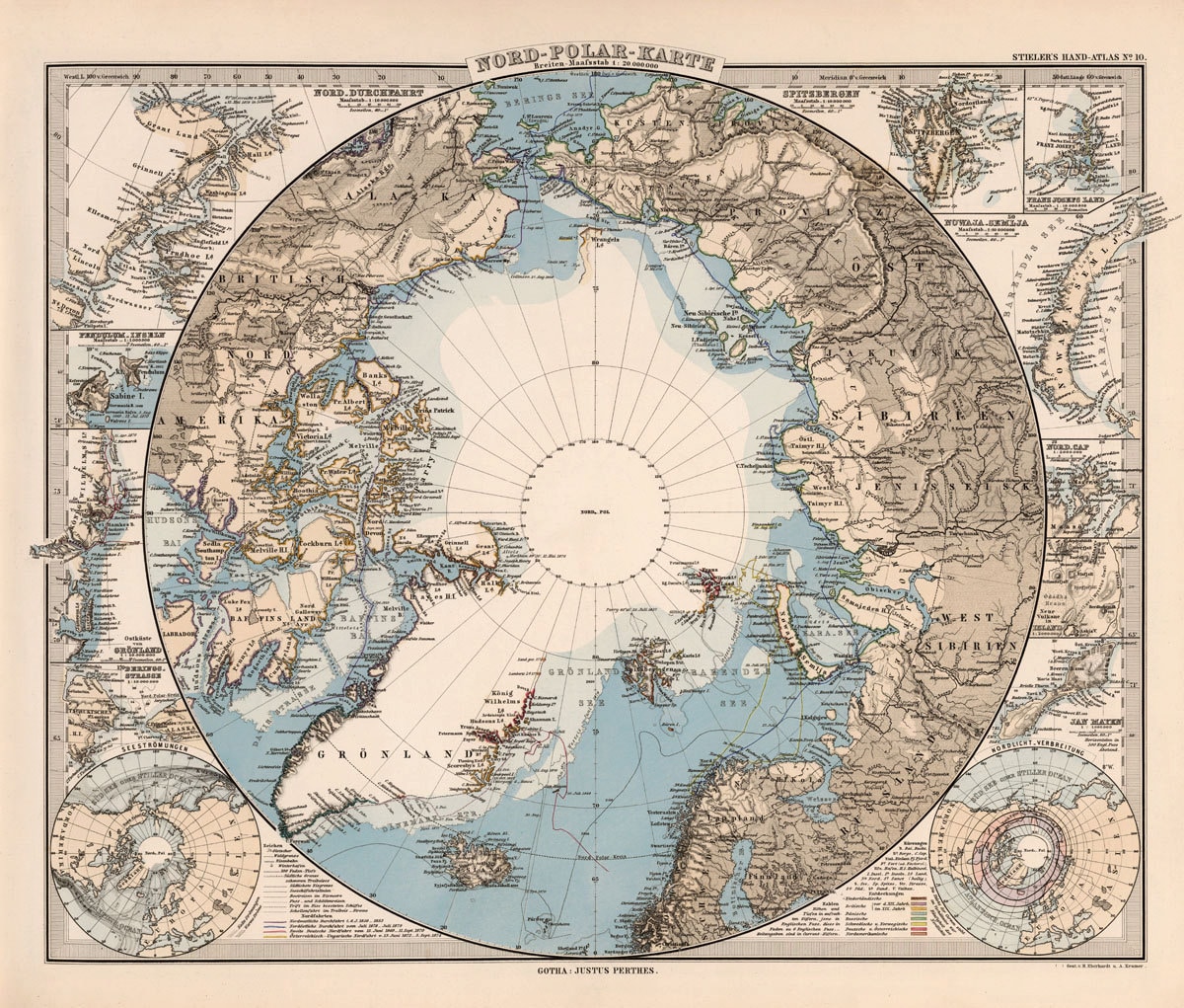 Old map of North Pole Decorative map Wall map of The North | Etsy