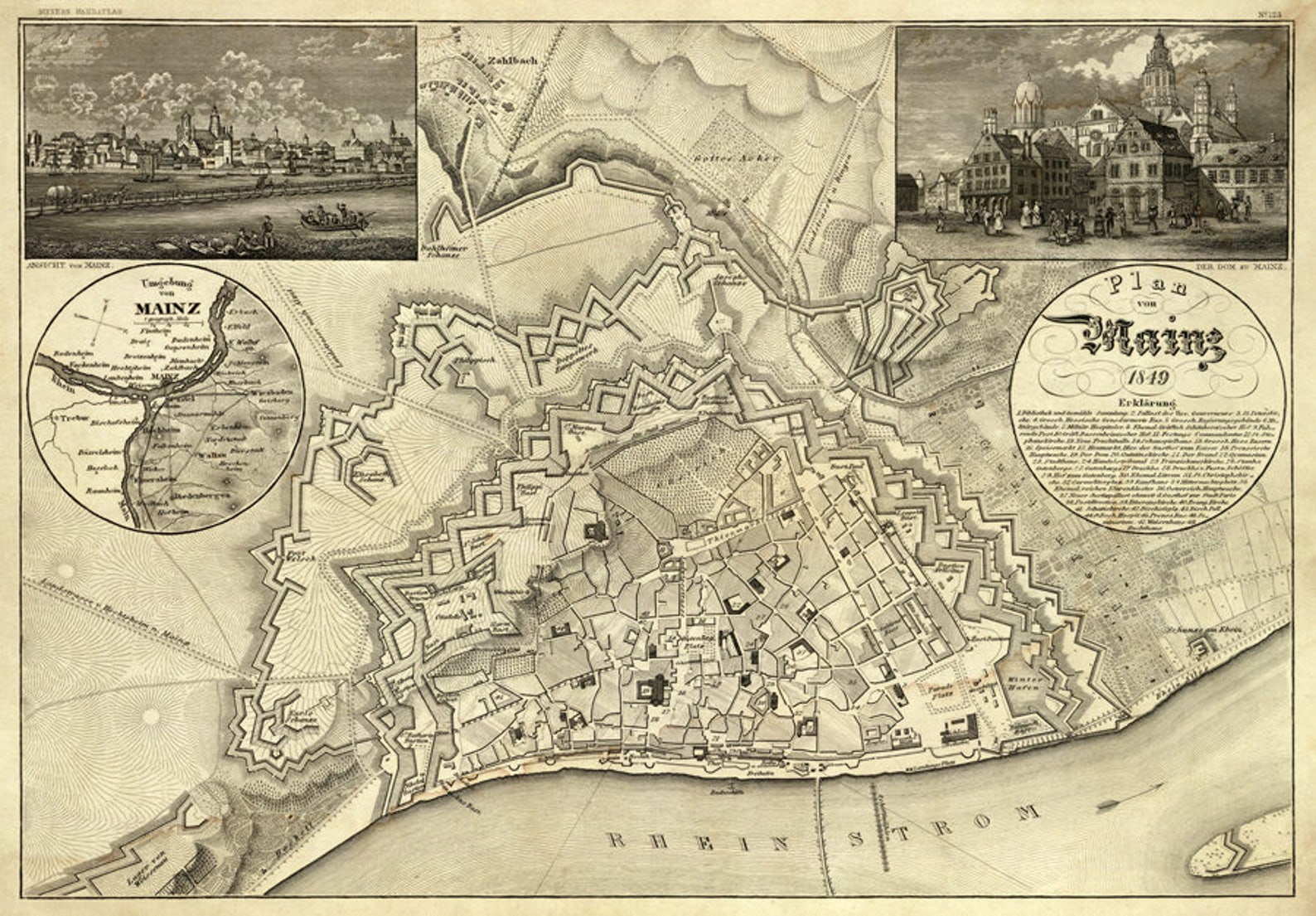 Old Map of Mainz Alte Karte Von Mainz Vintage City Plan - Etsy