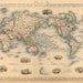 Map of the World, Old Map With Illustrations, Restoration Style Wall ...