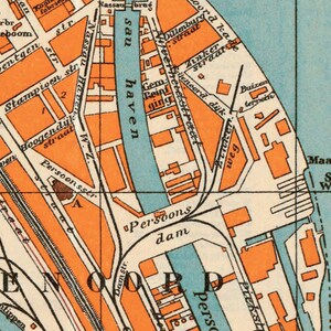 Rotterdam Map Old Map Reproduction Vintage City Plan, Large Map on ...