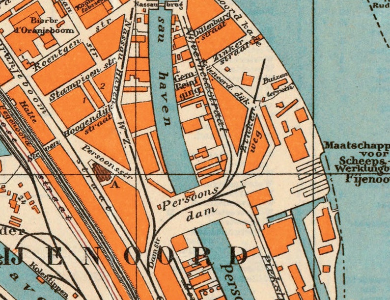 Rotterdam Map Old Map Reproduction Vintage City Plan - Etsy