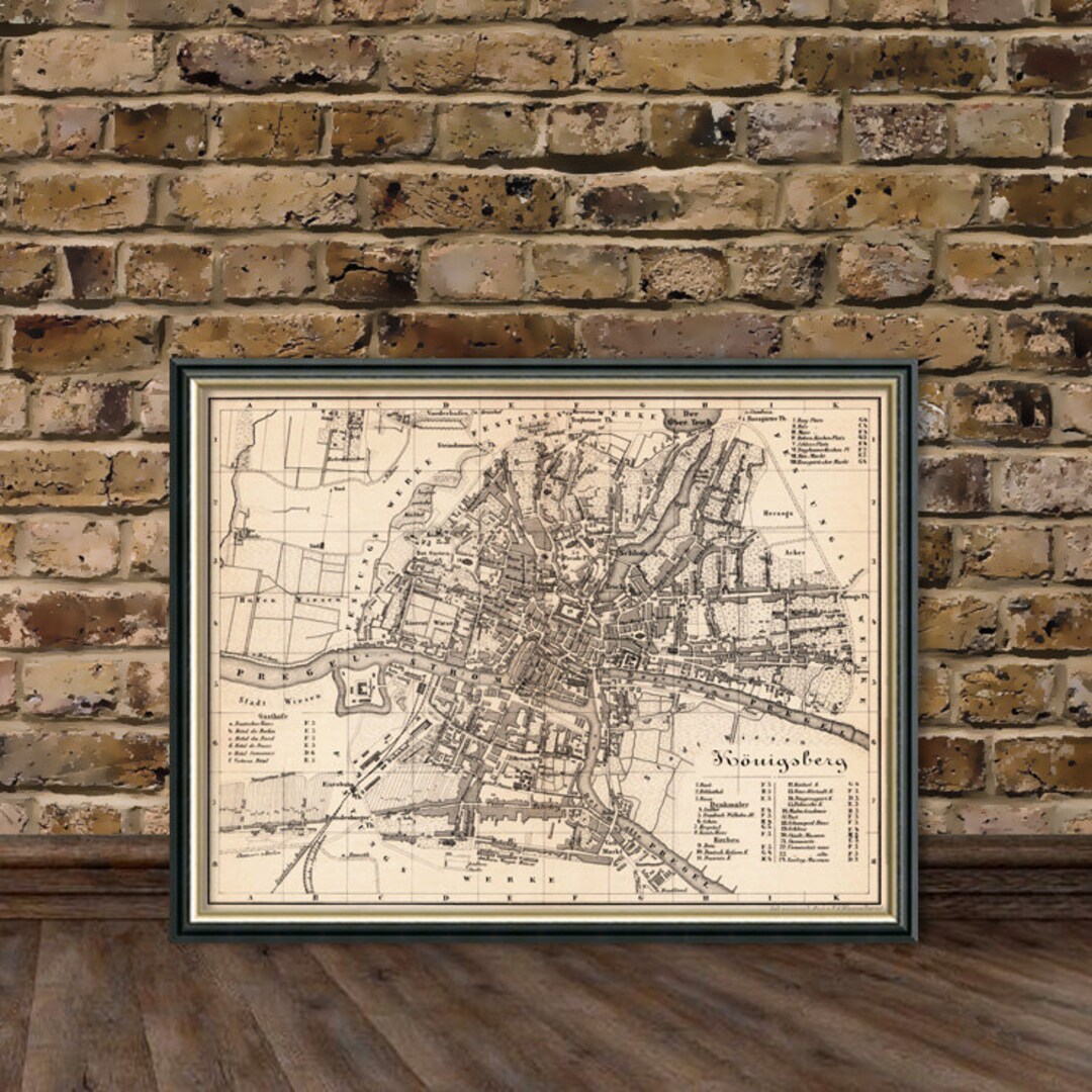 Kaliningrad Map - Old Map of Konisberg - Fine Reproduction - Etsy