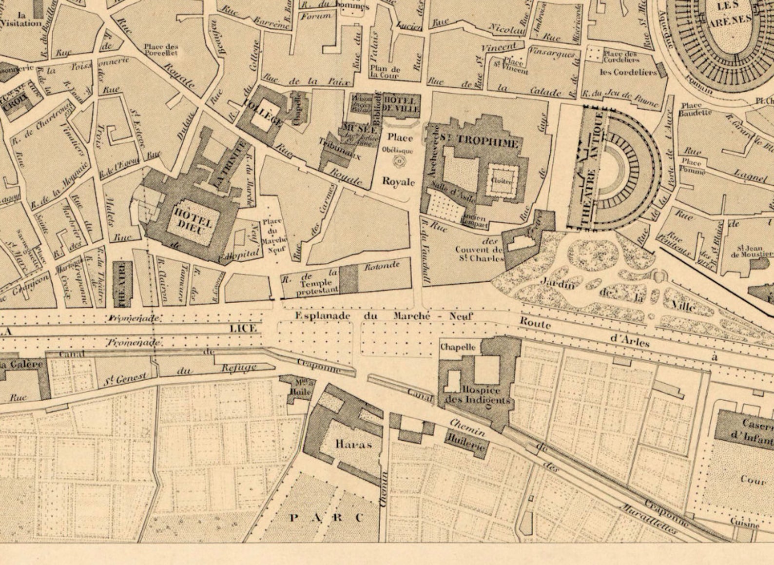 Arles Map Vintage Style Map of Arles Illustrated Old City - Etsy