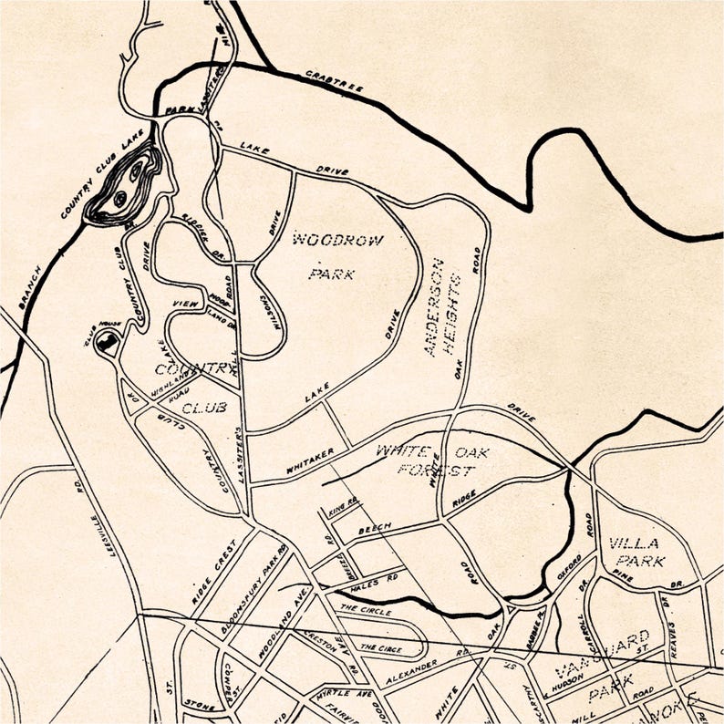 Raleigh Map - Old Map of Raleigh From 1928, Fine Print on Paper or ...