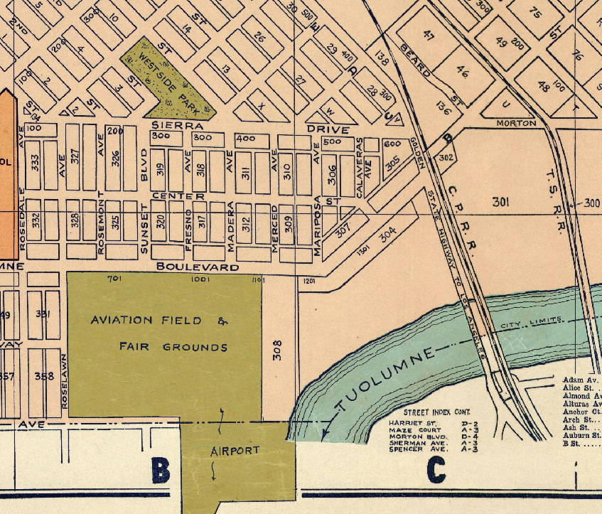 Old Map of Modesto - Vintage City Plan Restored - Fine Print on Paper ...