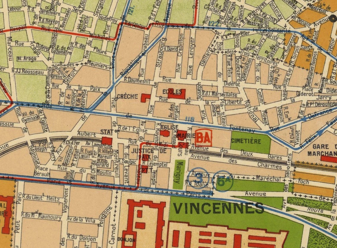 Old Map of Vincennes Bagnolet Fontenay-s-bois - Etsy