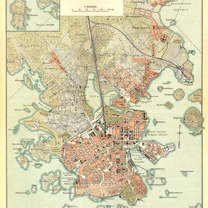 Map of Helsinki | Helsingfors City Plan | Helsingin Kartta | Fine Print ...