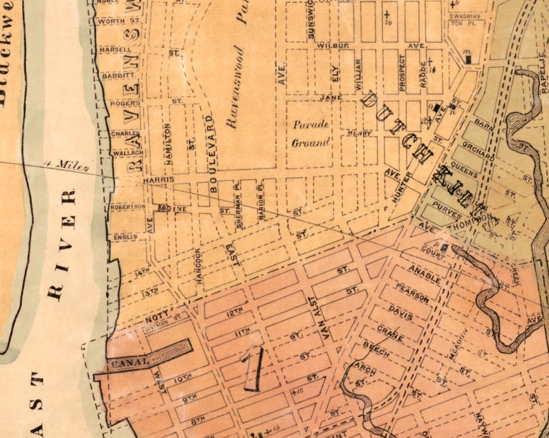 Old Map of Long Island City Wonderful Old City Plan - Etsy
