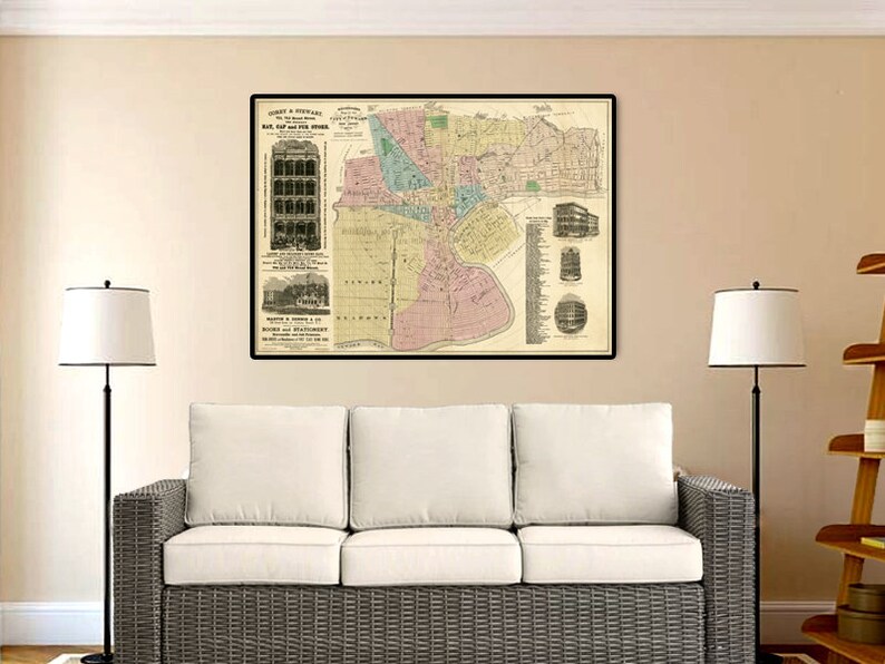 Newark Map Old Map of Newark Fine Print - Etsy