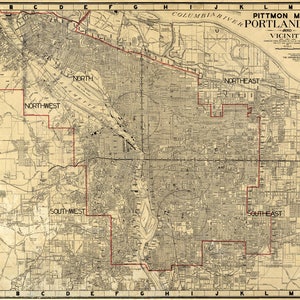 Portland Map Old Map of Portland oregon Large Map of Portland ...