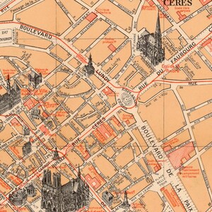 Reims Map Monumental Map of Reims Fine Giclee Print on - Etsy