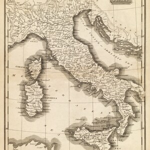Antique Map of Italy | 1830 Vintage Cartography | Historical Wall Art ...