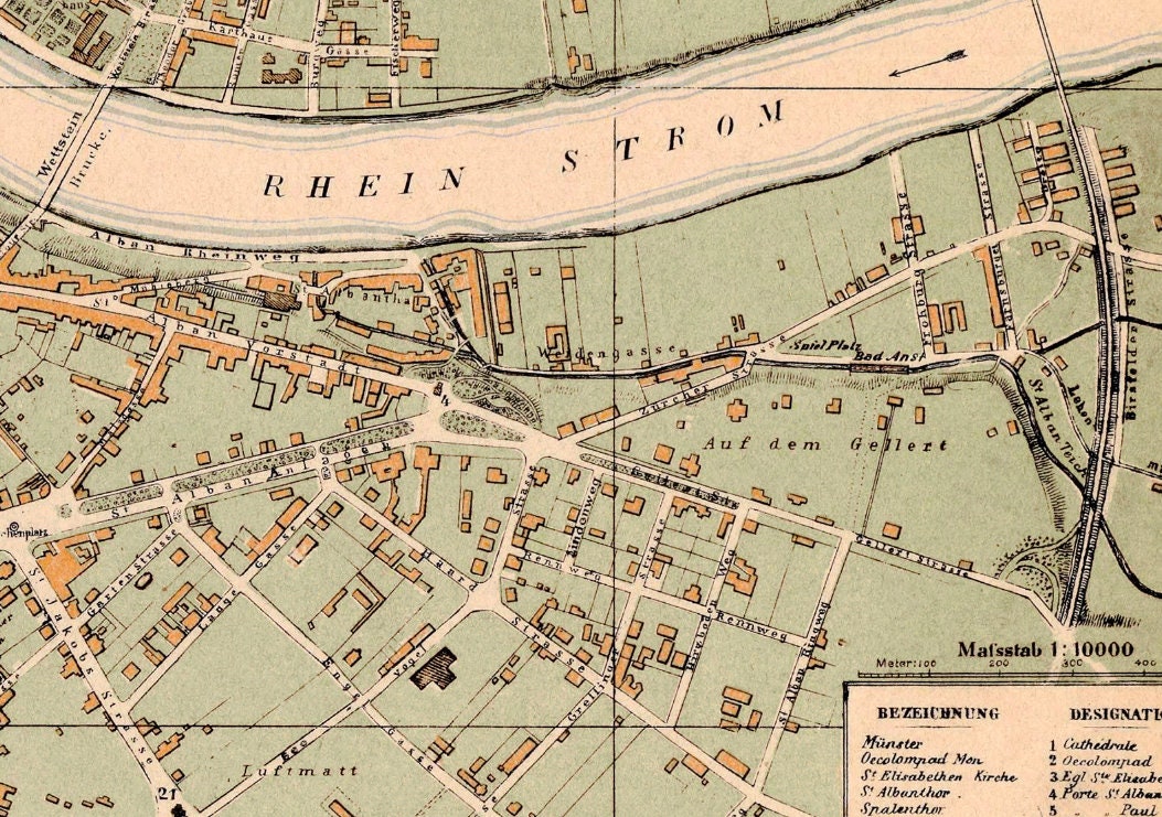 Map of Basel Old Map of Basilea Map Poster Wall Decor - Etsy Ireland