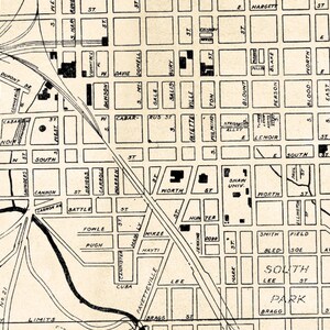 Raleigh Map - Old Map of Raleigh From 1928, Fine Print on Paper or ...