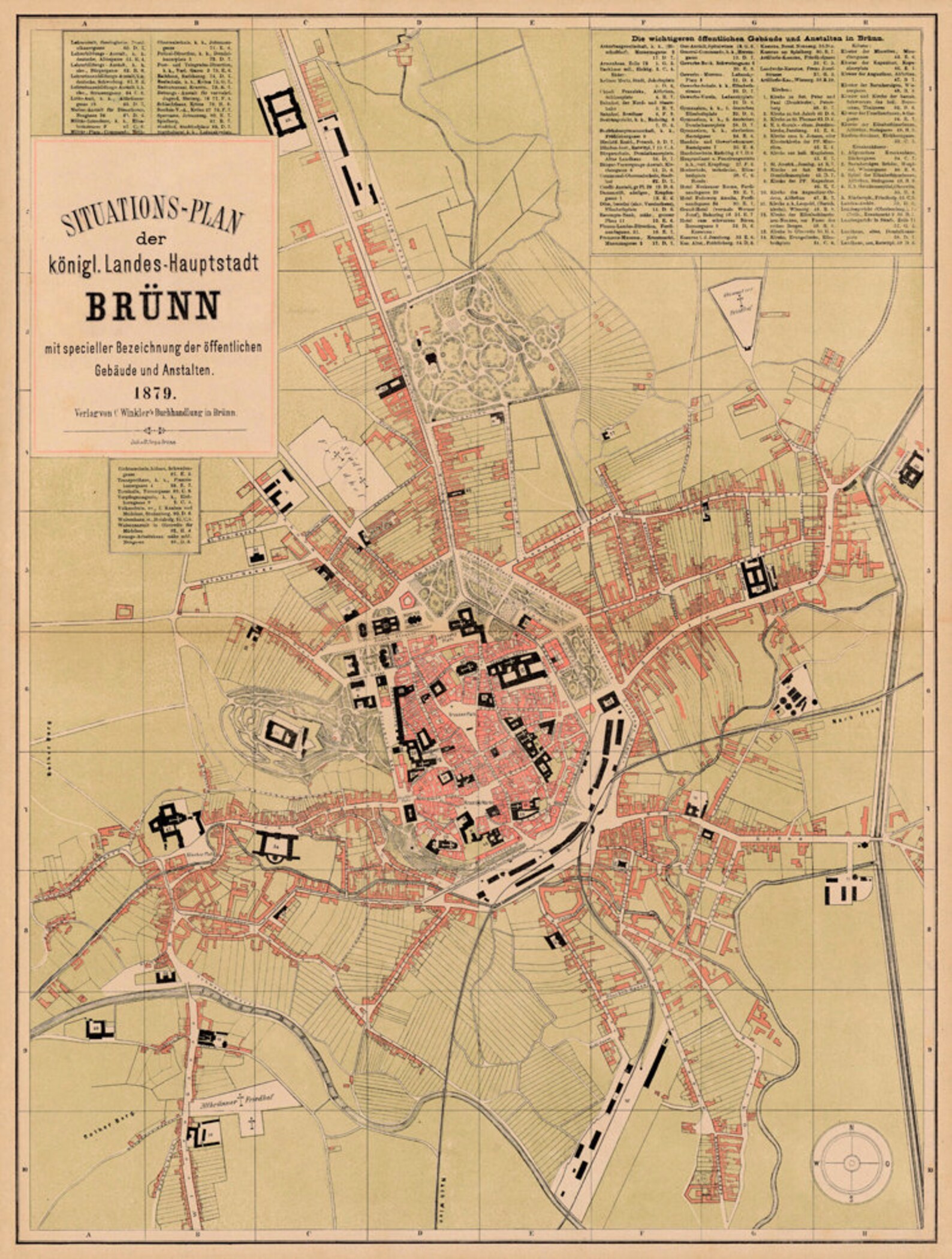 Brno Map Old Map of Brno Fine Print on Paper or Canvas - Etsy Finland